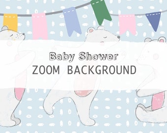 Editable Baby Shower Digital Zoom Background_ Instant | Etsy