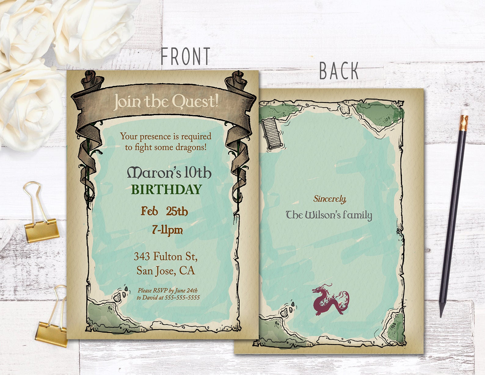 Editable DD RPG Map Birthday Invitation Template Game Night | Etsy