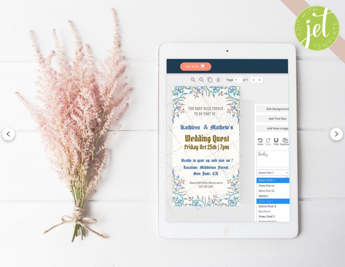 Editable RPG Theme Wedding _electronic Invitation_e-invite_mobile ...