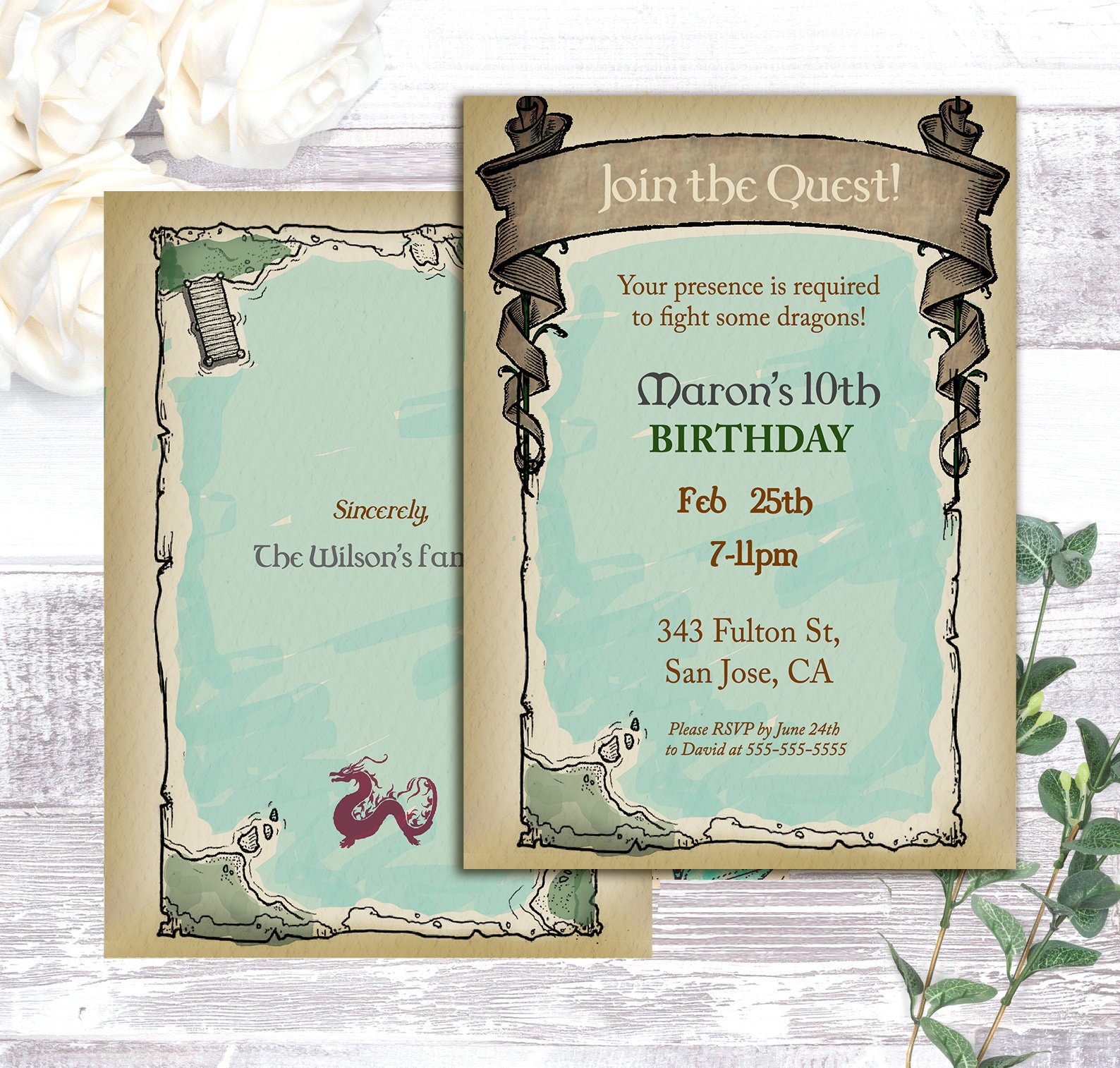 Editable DD RPG Map Birthday Invitation Template, Game Night Invite ...