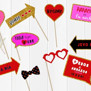 Printable Spanish San Valentine Photo Booth Props_love Red - Etsy