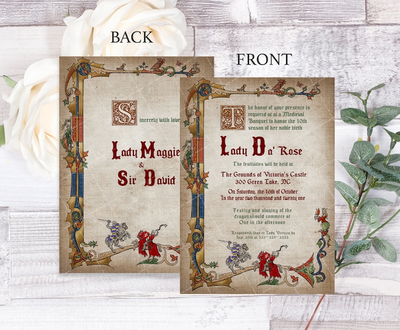Editable Medieval Wedding Invitation_printable Template_royal - Etsy
