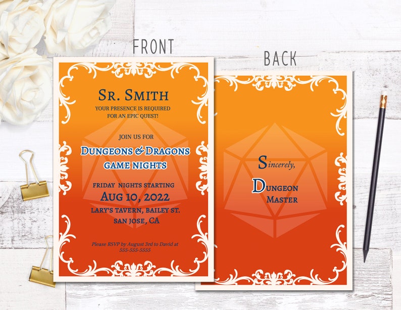 Editable D20 Dice Dnd RPG Invite_birthday Invitation - Etsy Australia