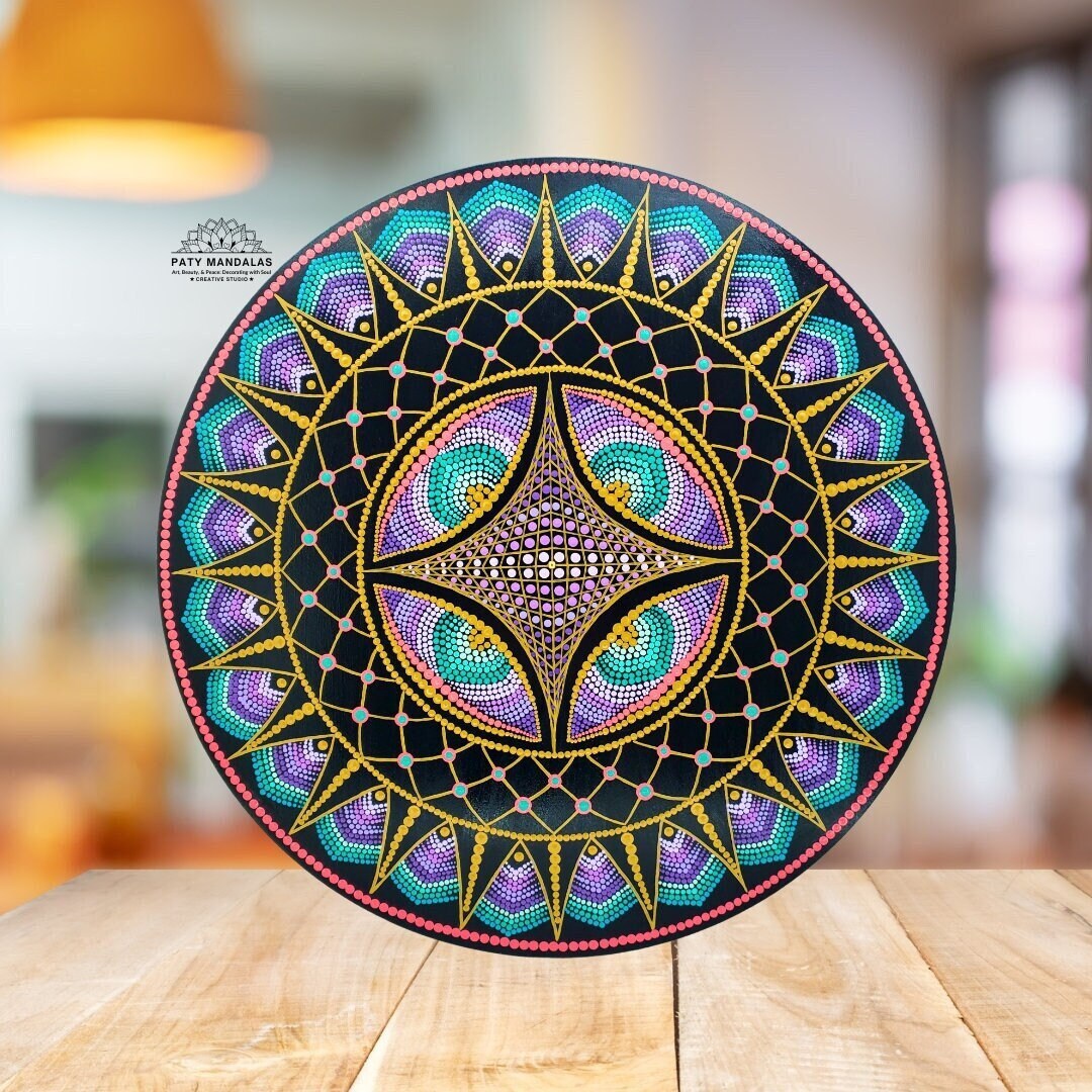 Harmonic Equilibrium – Hand Painted Dot Mandala Art | Original Wall ...