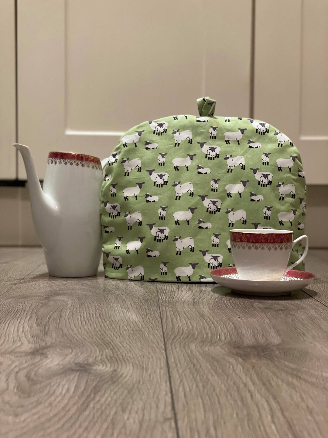TEA COSY Teapot Cover for a Cottage Retro Kitchen Green Sheep Lamb - Etsy