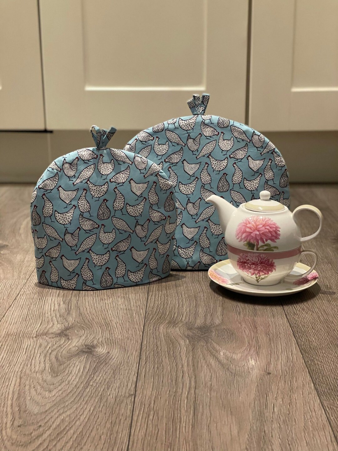 TEA COSY Teapot Cover for a Cottage Retro Kitchen Blue Black Chicken ...