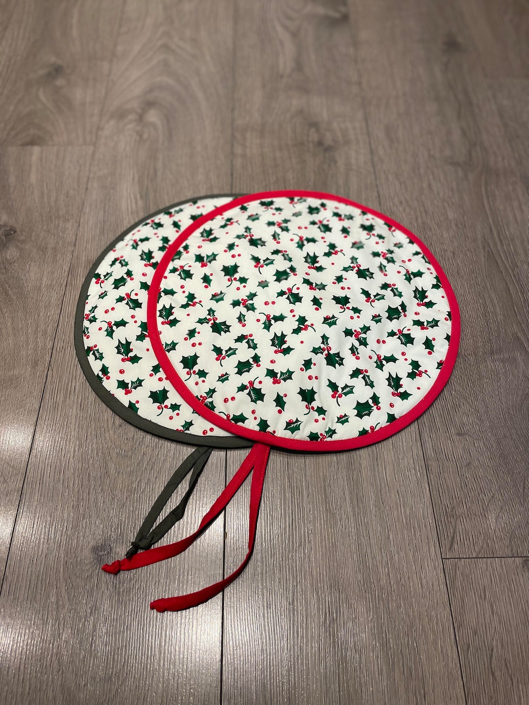 AGA Hob Lid Mat Pad Round Hob Cover With Straps Eco Friendly Cotton ...