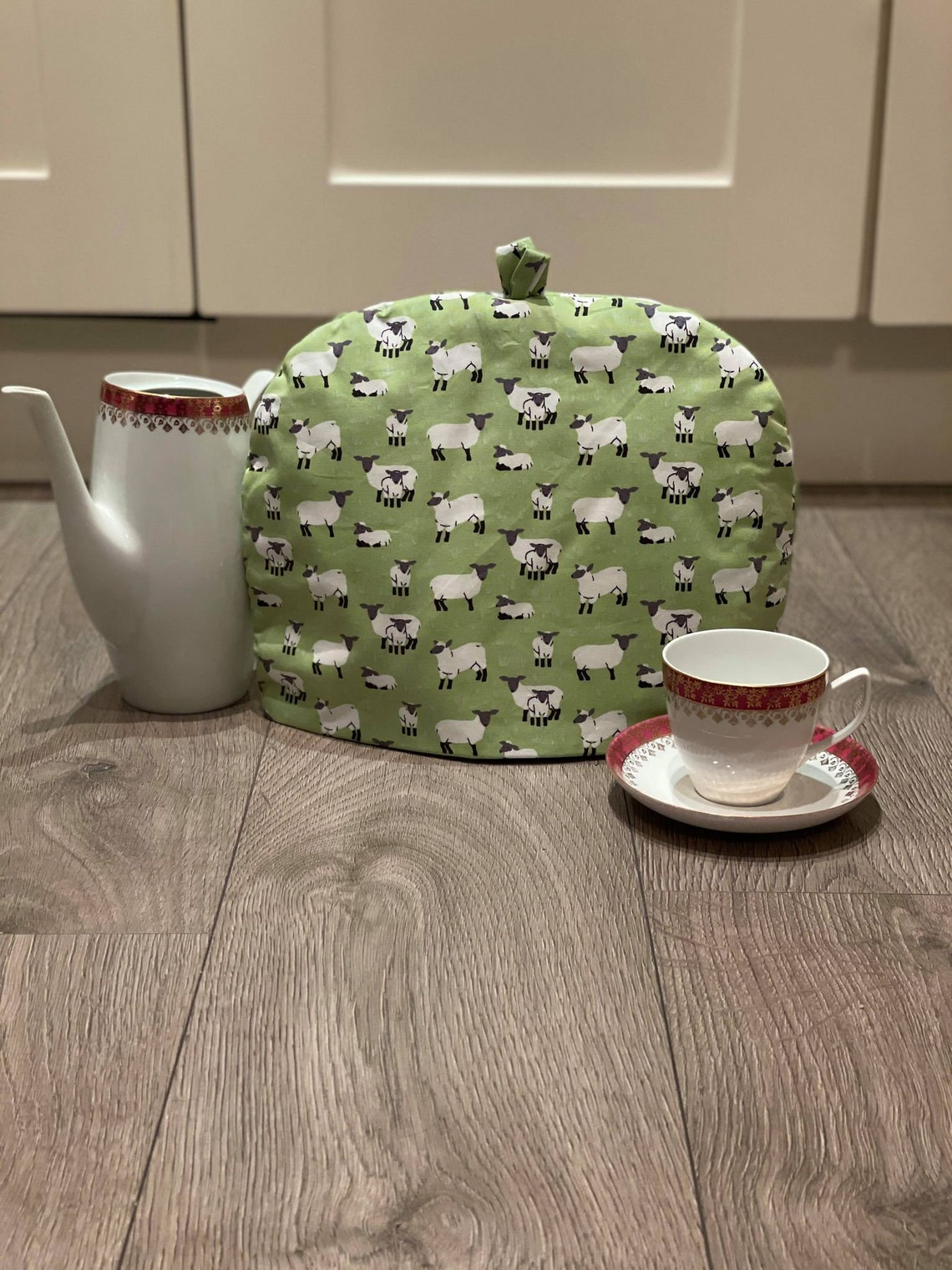 TEA COSY Teapot Cover for a Cottage Retro Kitchen Green Sheep Lamb - Etsy