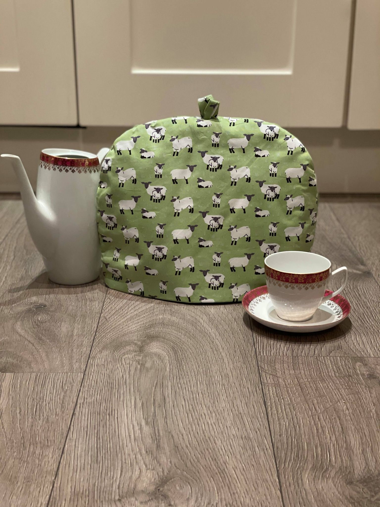 TEA COSY Teapot Cover for a Cottage Retro Kitchen Green Sheep Lamb - Etsy