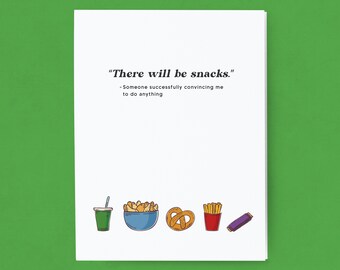 Snack Birthday Card | Etsy