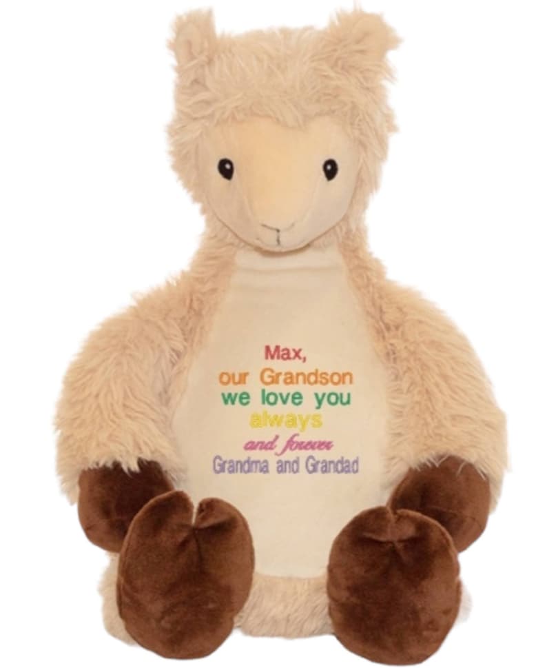 Embroidered Llama Plush: Personalized Birth Stats Gift - Etsy