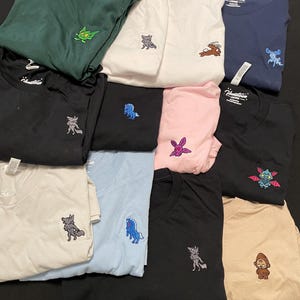 Subtle Cryptid T-shirts - Specter Moose Embroidered Apparel - Navy and ...