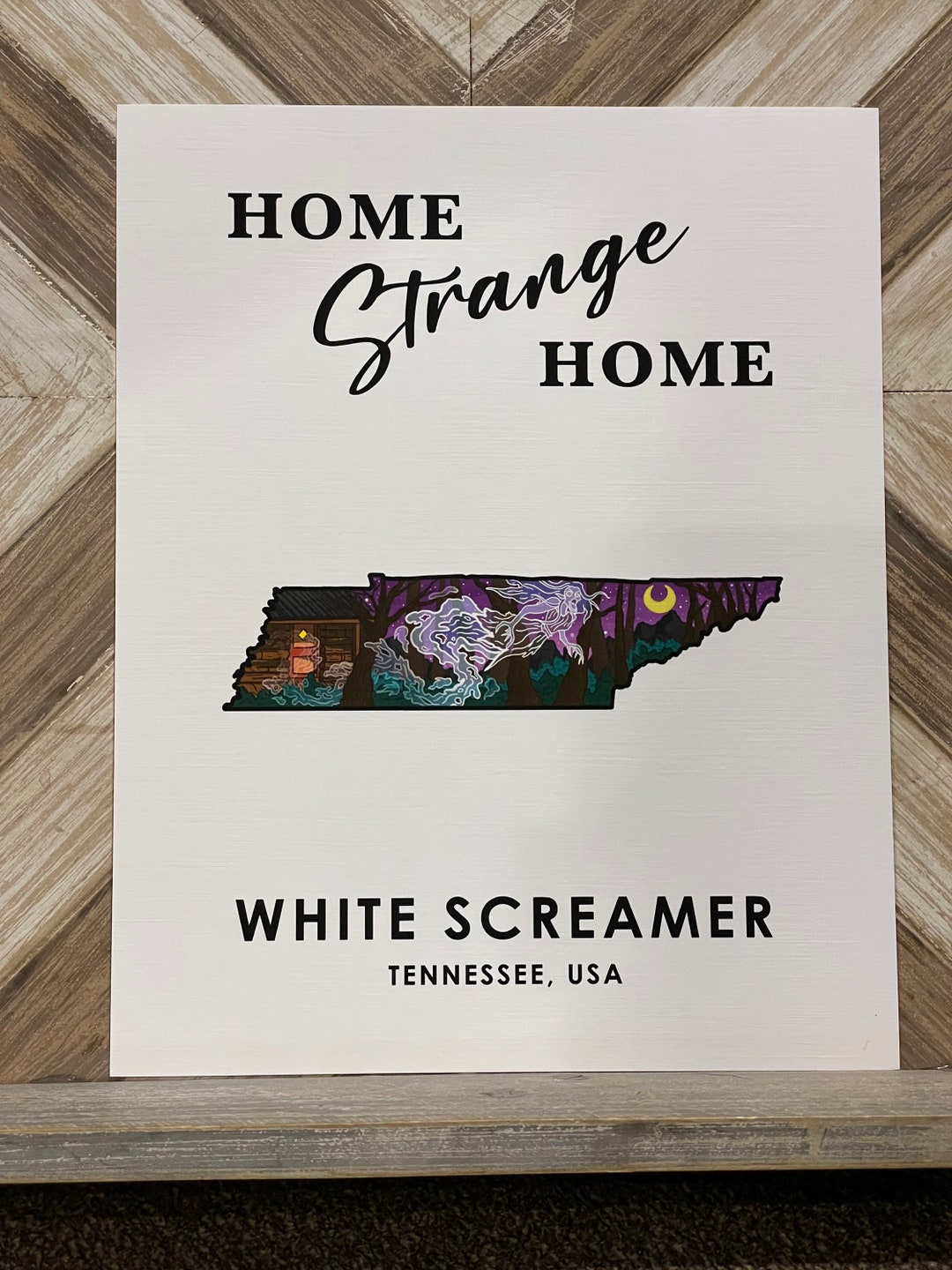 Tennessee Fine Art Print: Map of Tennessee Featuring the White Screamer ...