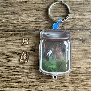 Cryptid Shaker Jar Keychain - Sasquatch, Mothman, Jackalope, Fresno ...
