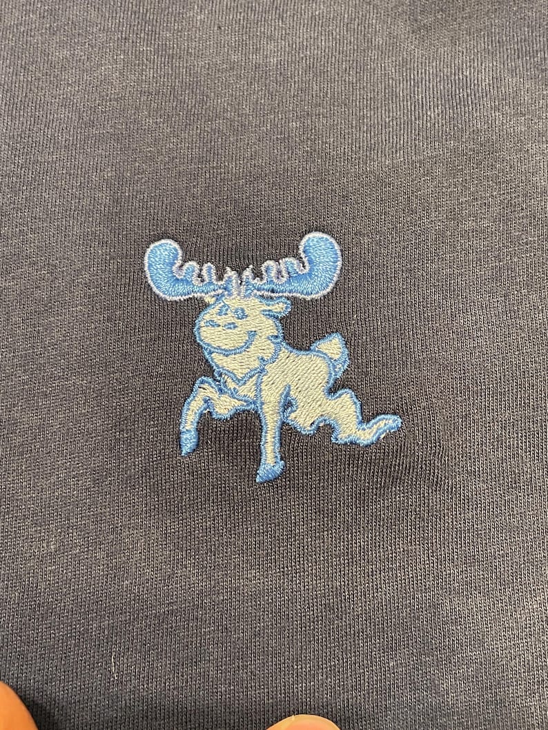 Subtle Cryptid T-shirts - Specter Moose Embroidered Apparel - Navy and ...