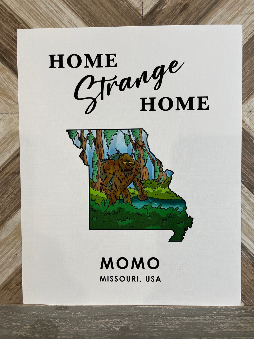 Missouri Fine Art Print: Map of Missouri Featuring Momo - Cryptid State ...