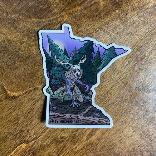 3 Inch Vinyl Cryptid State Stickers Wendigo From Minnesota - Etsy