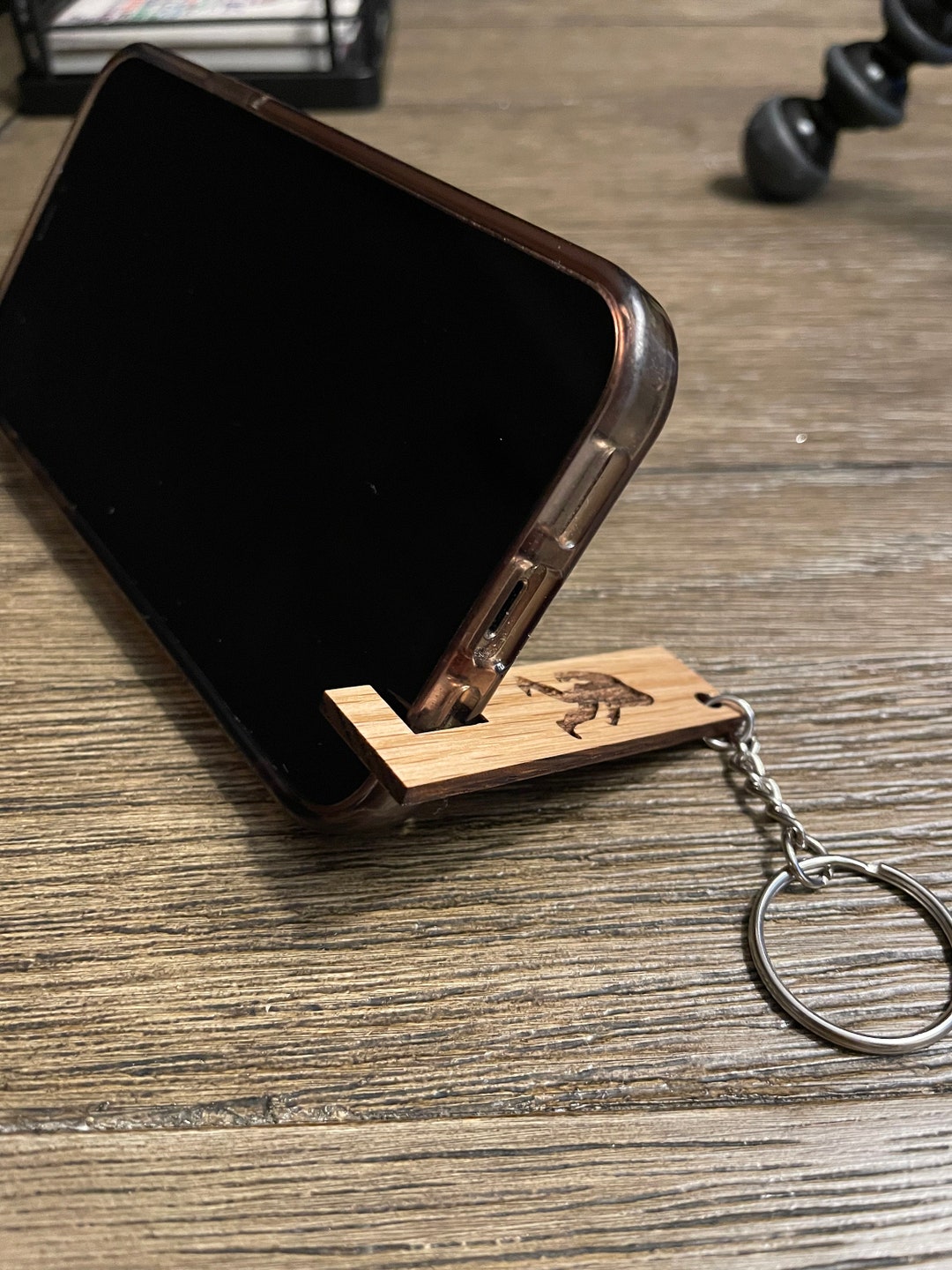 Bigfoot iPhone Holder Wooden Keychain - Kickstand - Etsy