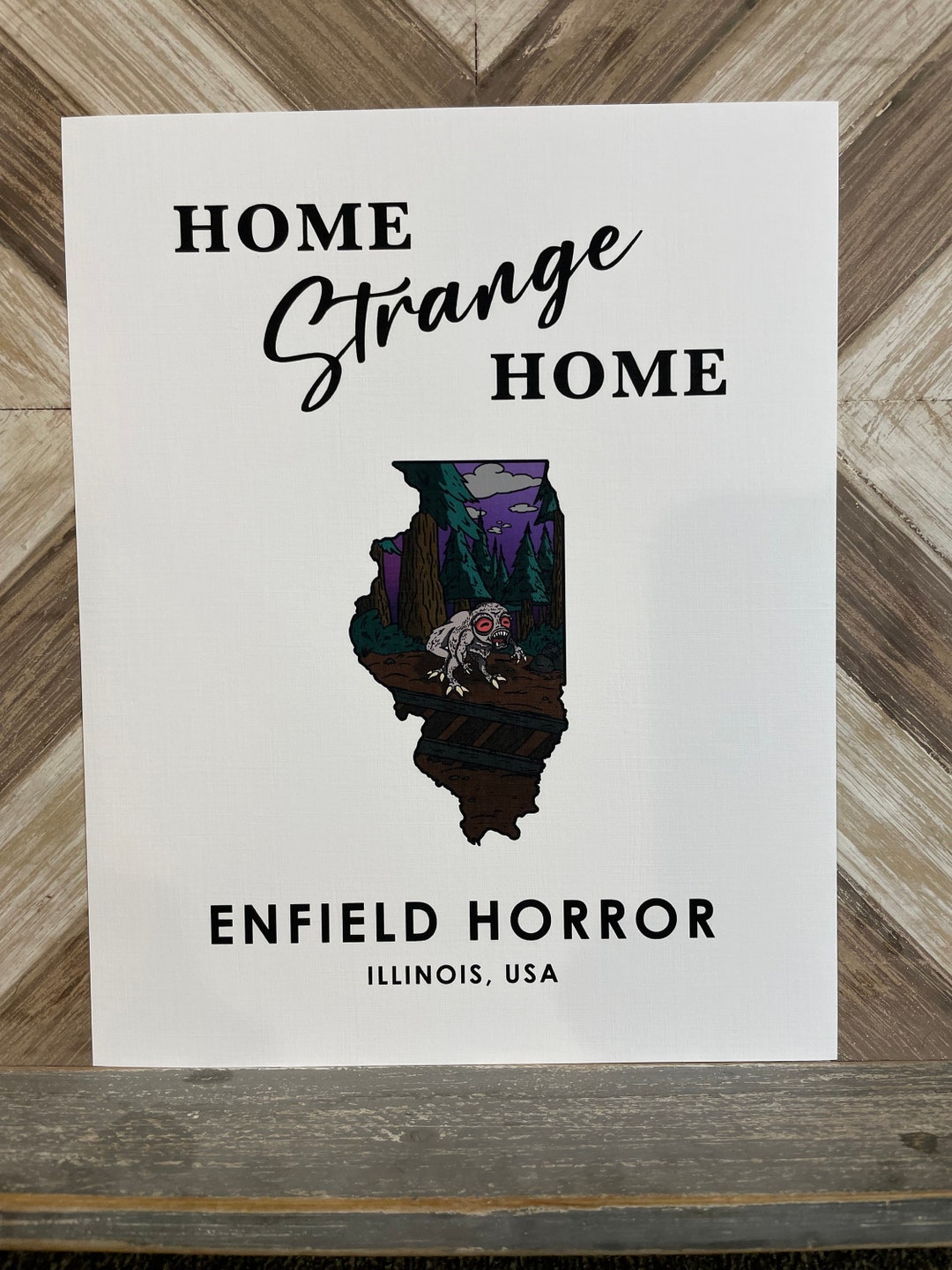 Illinois Fine Art Print: Map of Illinois Featuring Enfield Horror ...