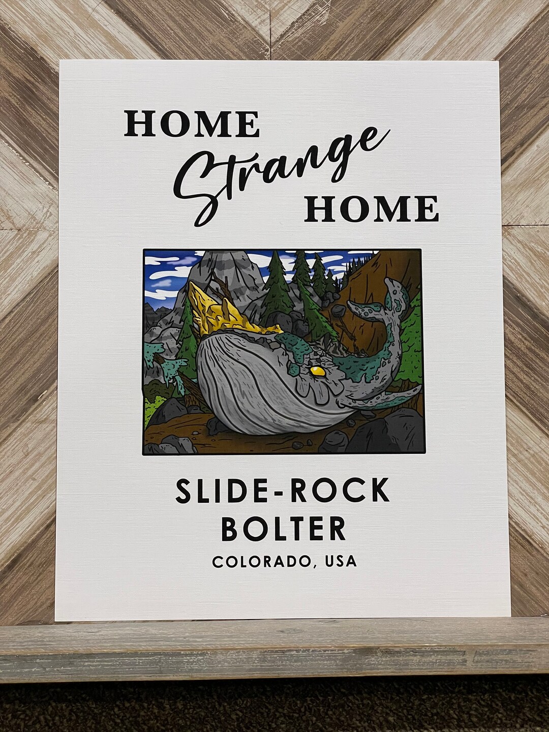 Colorado Fine Art Print: Map of Colorado Featuring Slide Rock Bolter ...