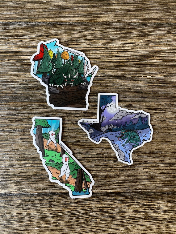 3 Inch and 4 Inch Vinyl Cryptid State Stickers Hodag/ - Etsy
