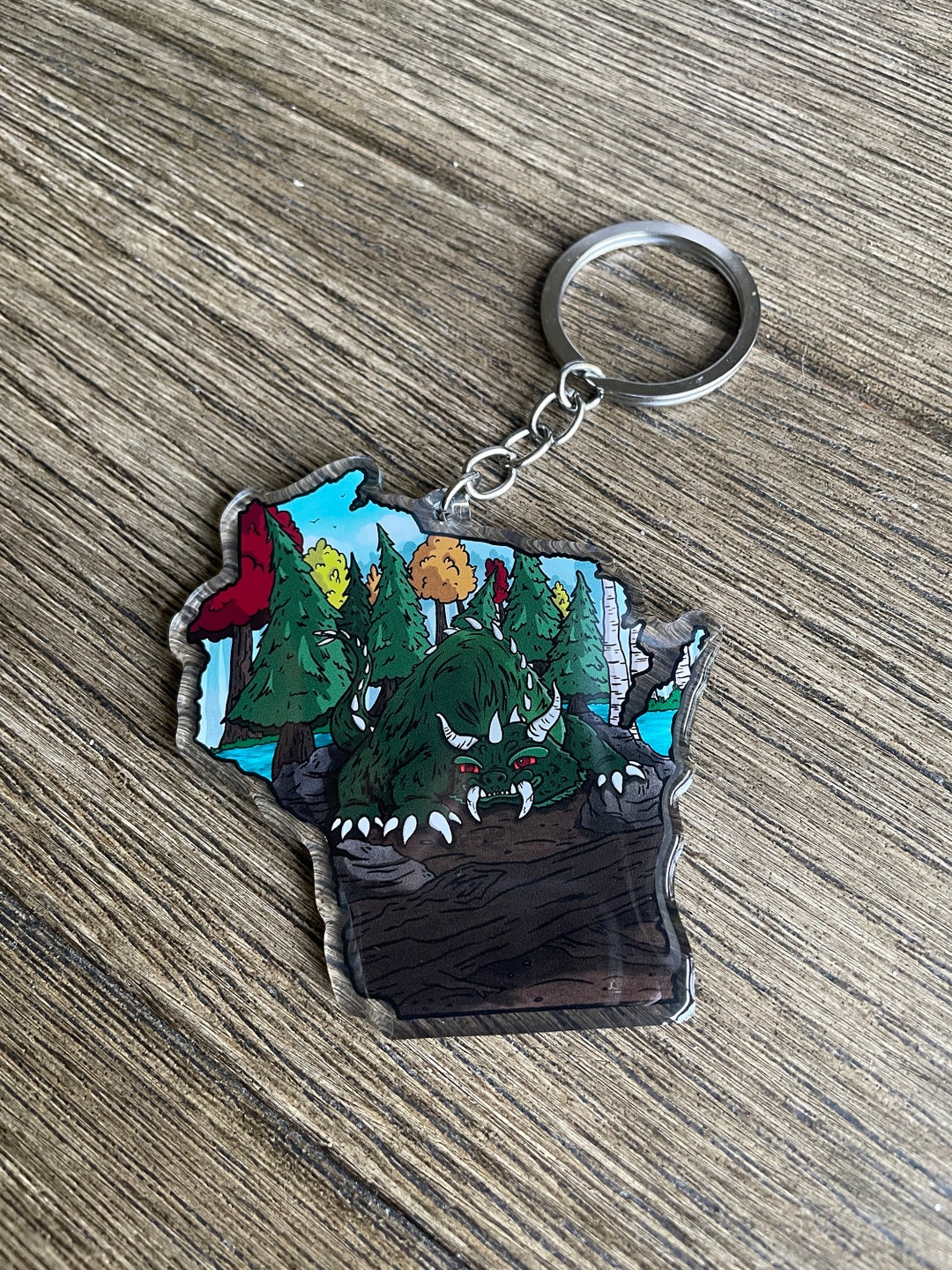 3 Inch Clear Epoxy Acrylic Keychains Hodag From Wisconsin Hometown ...