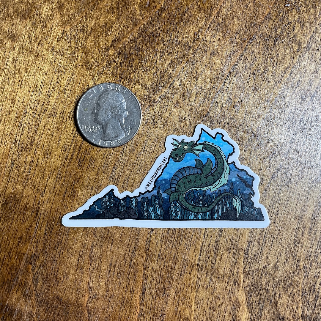 3 Inch Vinyl Cryptid State Stickers - Chessie From Virginia - Hometown ...