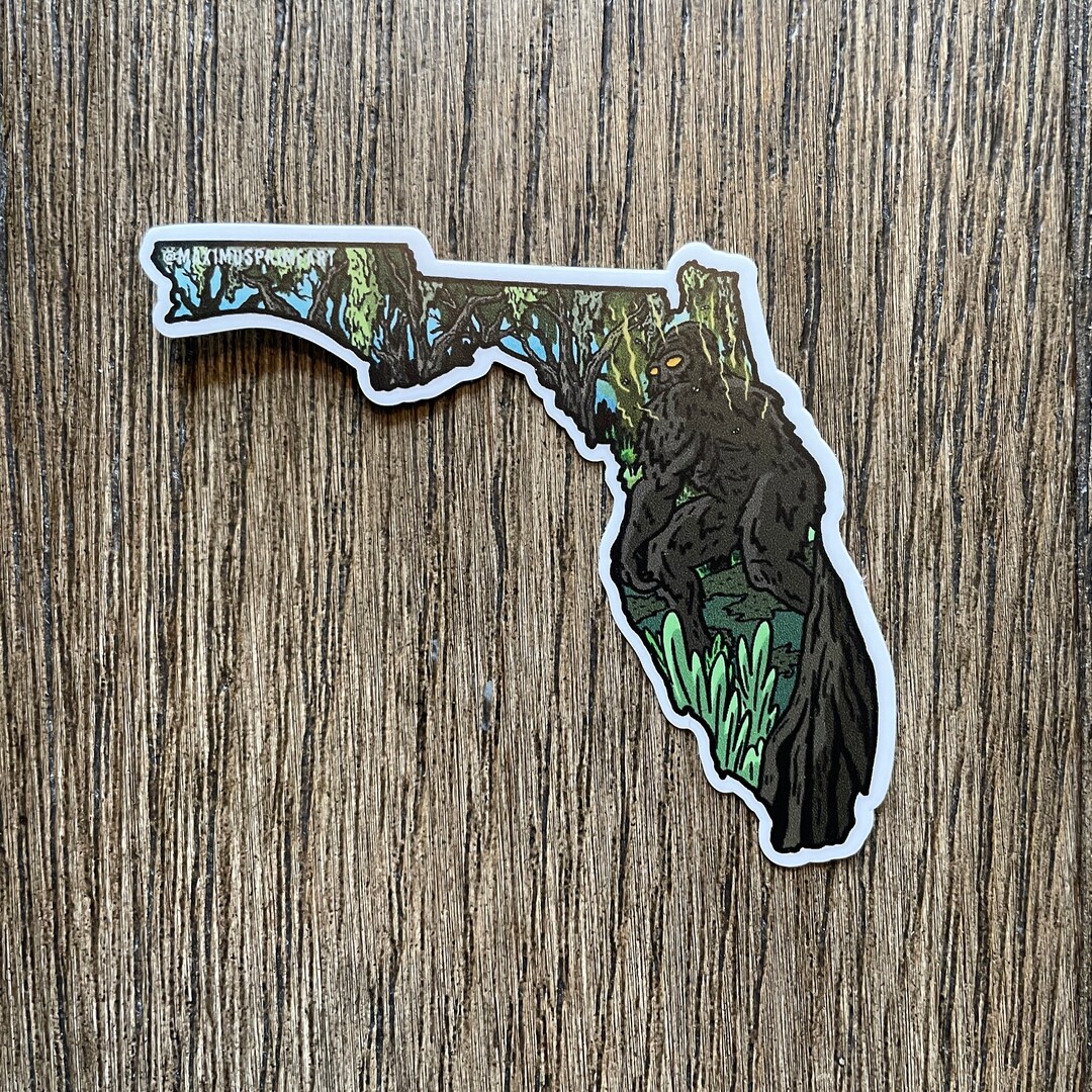 3 Inch Vinyl Cryptid State Stickers Skunk Ape From Florida Hometown ...