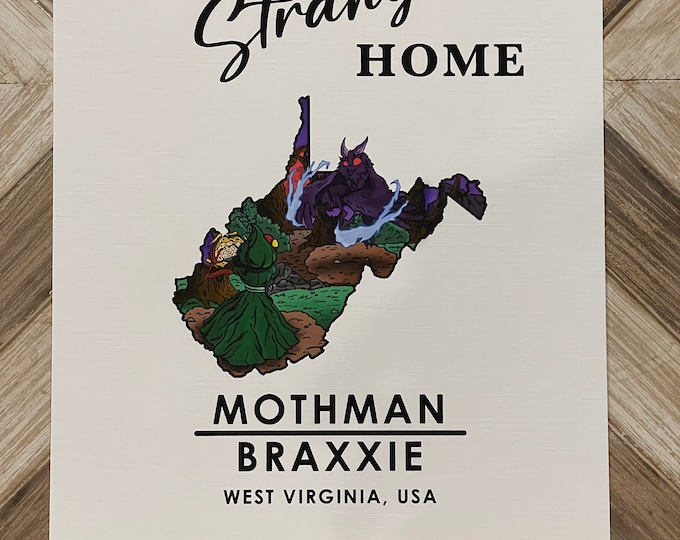 West Virginia Cryptozoology Monster Map - Etsy
