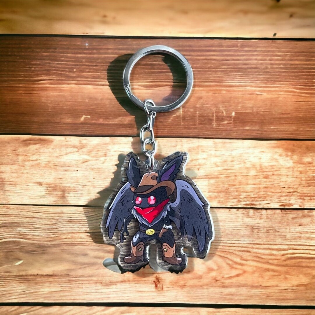 3 Inch Clear Epoxy Acrylic Keychains - Cowboy Mothman - West Virginia ...