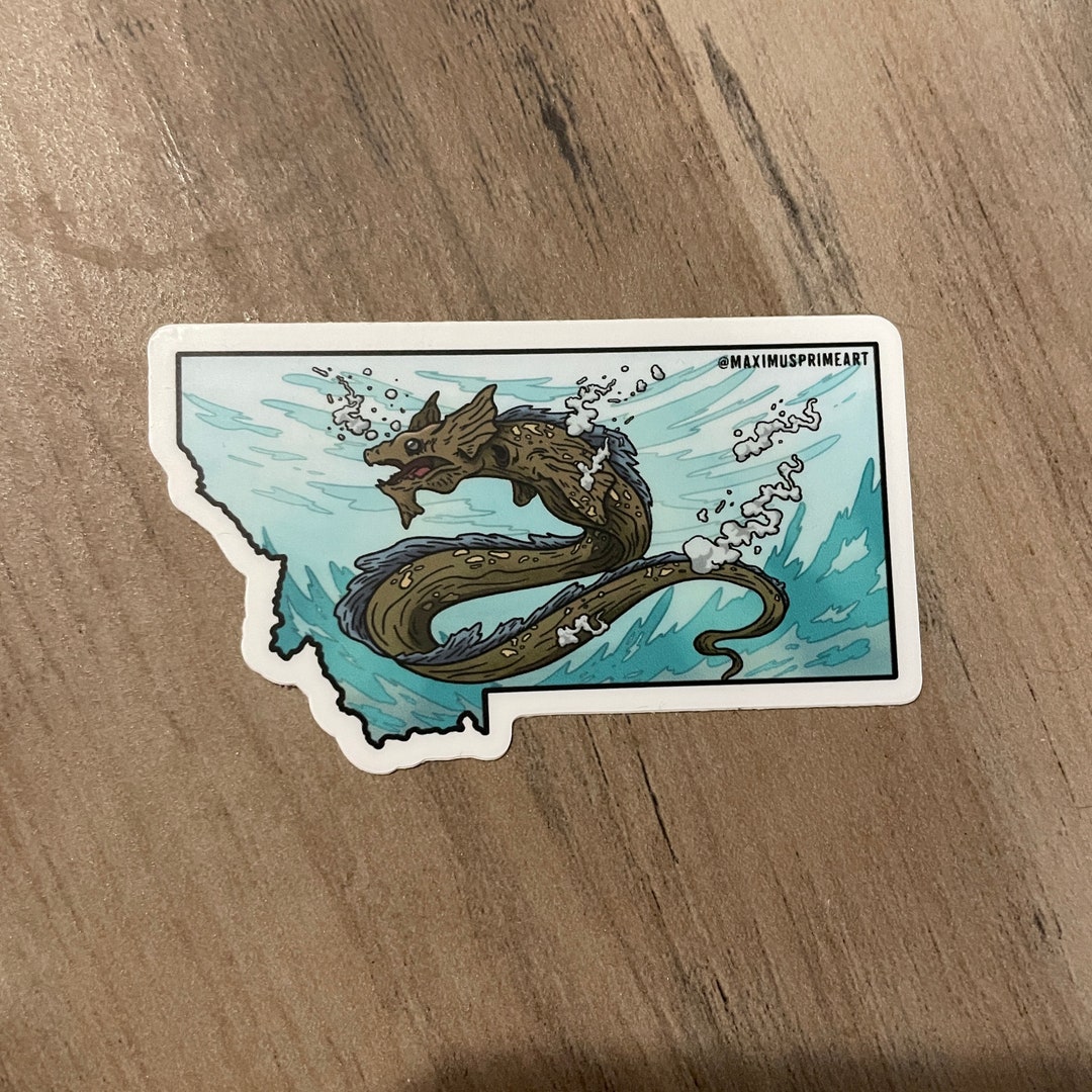 3 Inch Vinyl Cryptid State Stickers - Flathead Lake Monster From ...