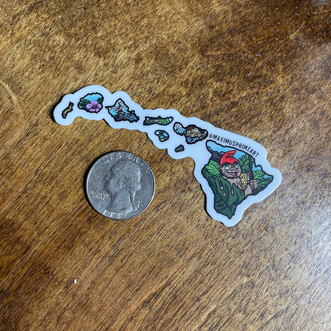 3 Inch Vinyl Cryptid State Stickers - Menehune From Hawaii - Hometown ...