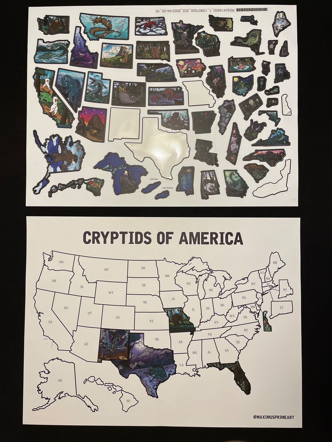 Cryptid Sticker Map of the United States - 18x24 Print - Camper Van ...