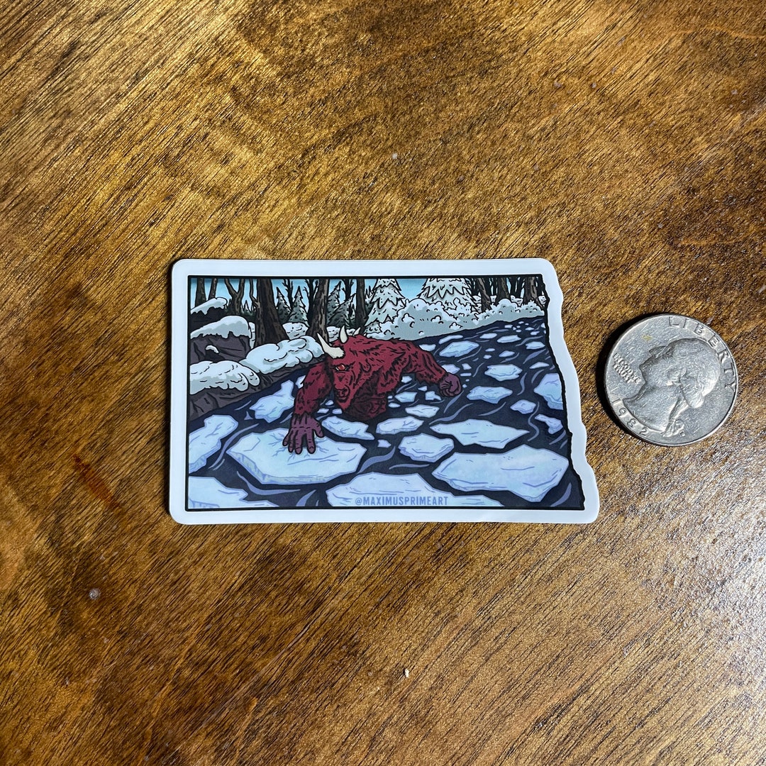 3 Inch Vinyl Cryptid State Stickers - Miniwashitu From North Dakota ...