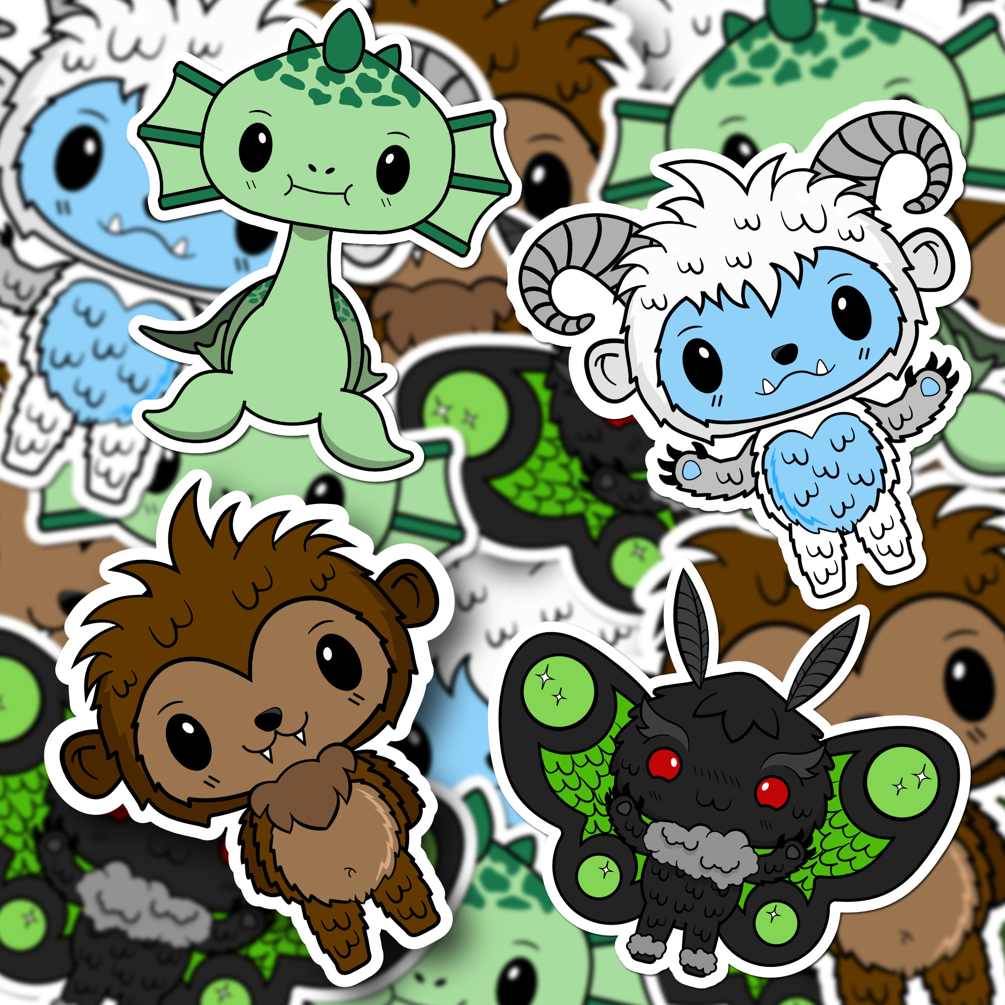 Cute Chibi Cryptid Stickers Cut Stickers Vinyl Weatherproof - Etsy