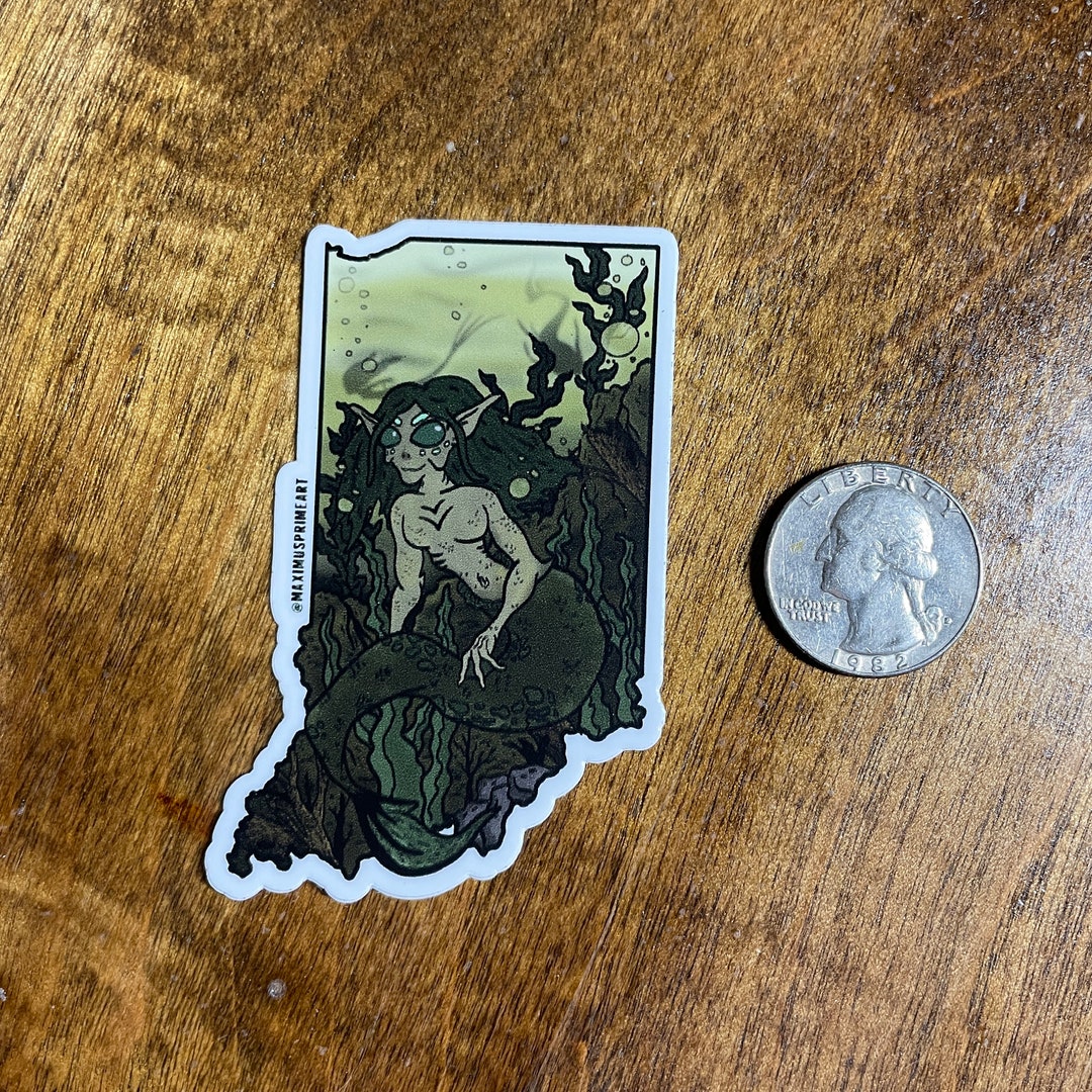 3 Inch Vinyl Cryptid State Stickers - Mud Mermaids From Indiana ...