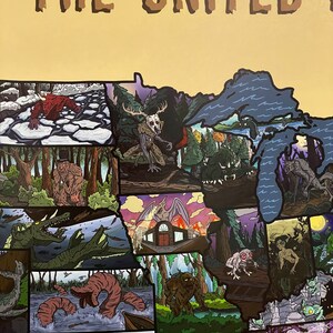 Cryptids of the United States Map - 24x36 Glossy Print - Cryptid Wall ...