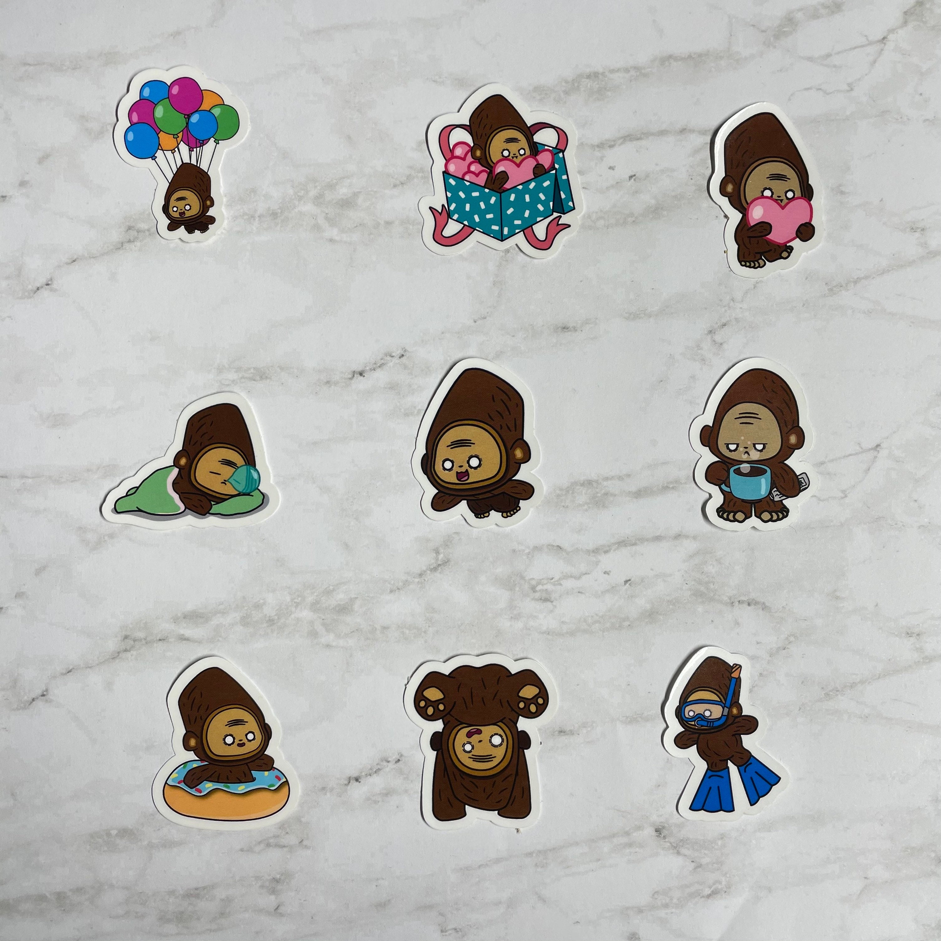 Squatchy Series Stickers Cute Bigfoot Sasquatch Cryptid - Etsy Australia