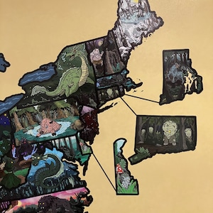 Cryptids of the United States Map - 24x36 Glossy Print - Cryptid Wall ...