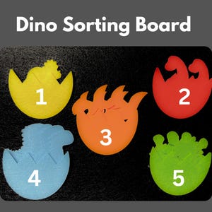 Dinosaur Sorting Board-counting/color Sorting-fine Motor/cognitive Felt ...