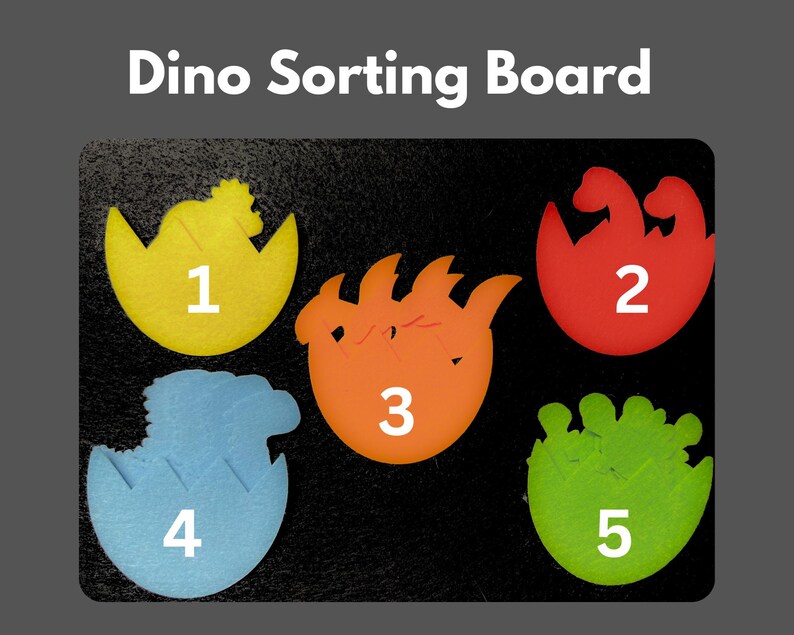 Dinosaur Sorting Board-counting/color Sorting-fine Motor/cognitive Felt ...