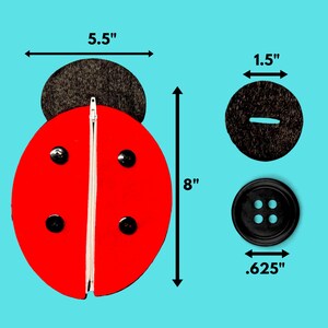 Zipper/button Ladybug and Bumble Bee Felt Manipulative Toy. Fine Motor ...