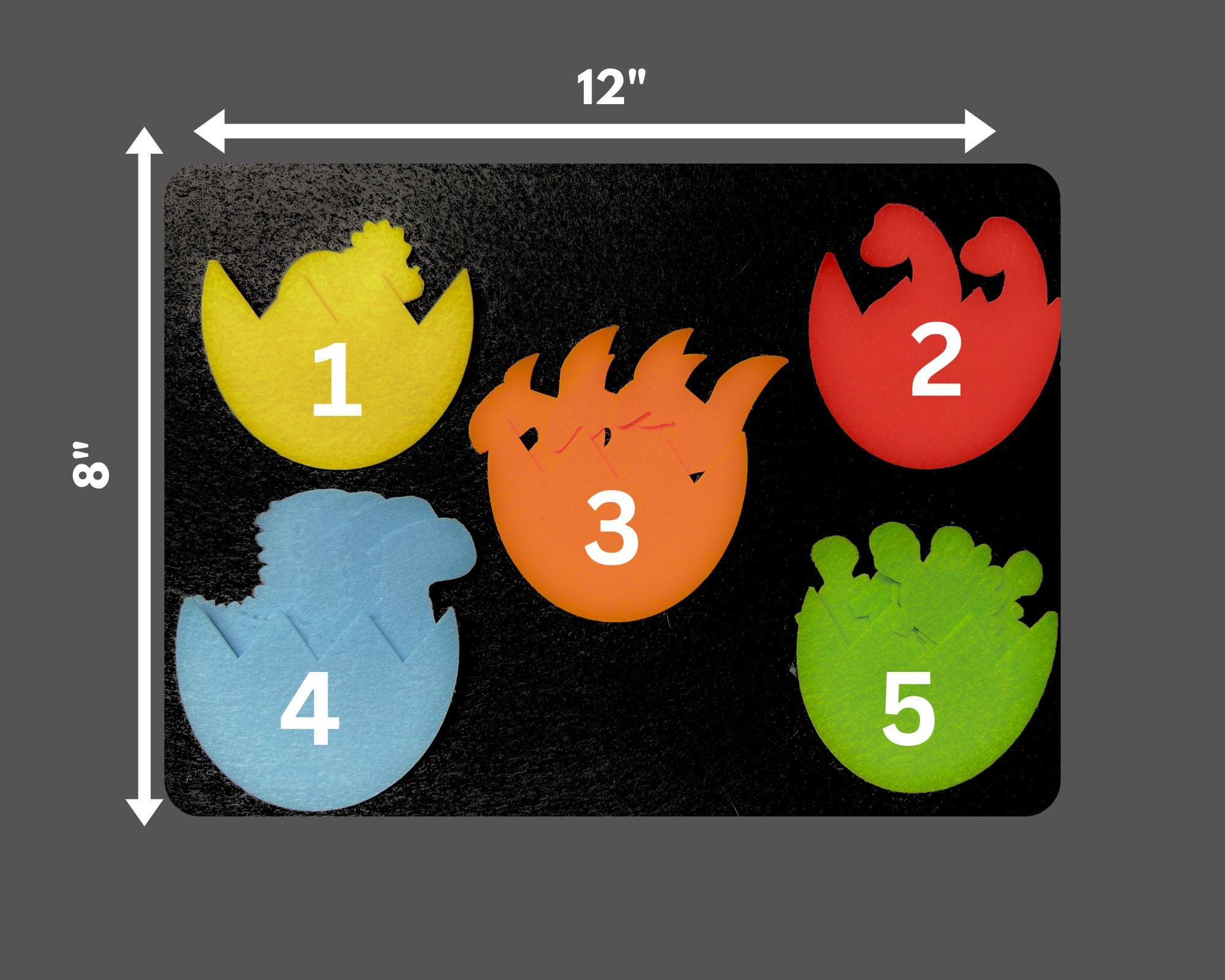 Dinosaur Sorting Board-counting/color Sorting-fine Motor/cognitive Felt ...