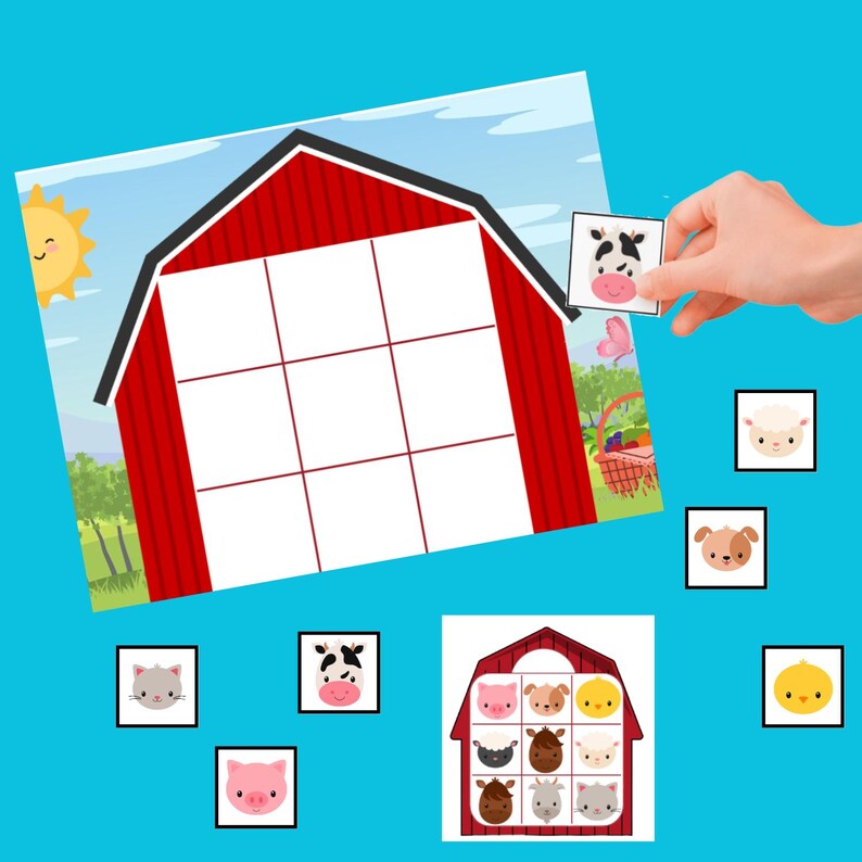 Farm Animal Barn Pattern Matching - Etsy