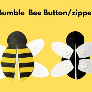 Bumble Bee Zipper/button Fine Motor Felt Toy-manipulative-toddler Toy - Etsy