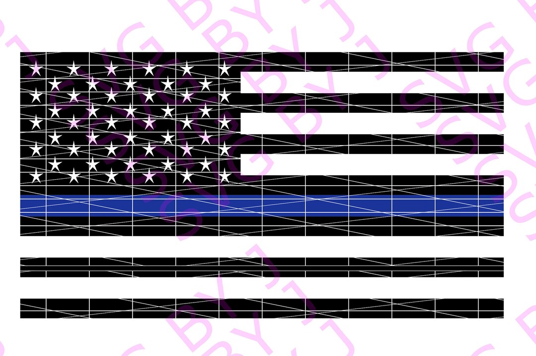 Layered American Flag Blue Line, Back the Blue, SVG, Png, Dxf, Cameo ...
