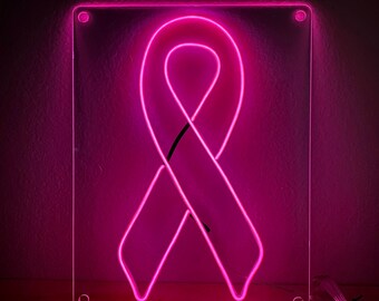 Neon Pink Ribbon - Etsy