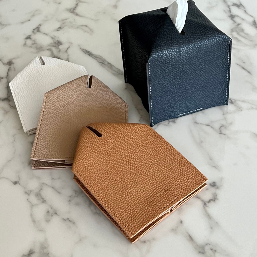 Square Tissue Box Cover Made of Vegan Leather - Etsy Square Tissue Box Cover Made of Vegan Leather - Etsy