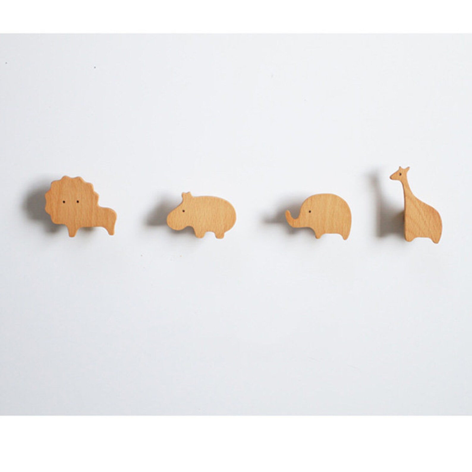 Wooden Animal Wall Hooks Set of 4 - Etsy