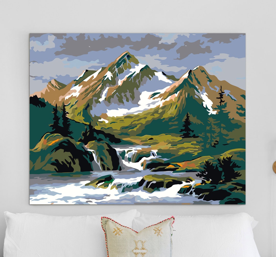 Wild Nature Mountains Scenery Art Paint by Numbers Canvas Painting by ...